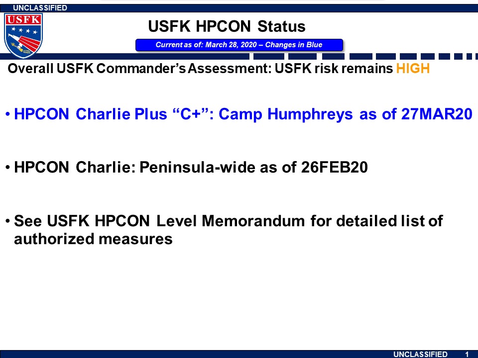 USFK COVID-19 Information > United States Forces Korea > News