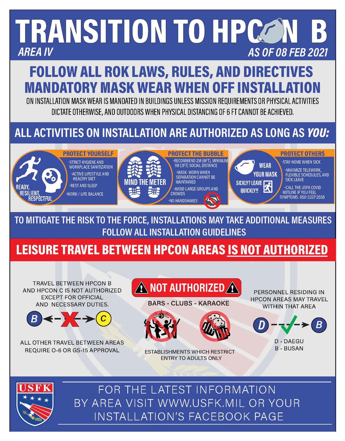 Area IV adjusts to HPCON Bravo Feb. 8 at 6 a.m. > United States Forces ...